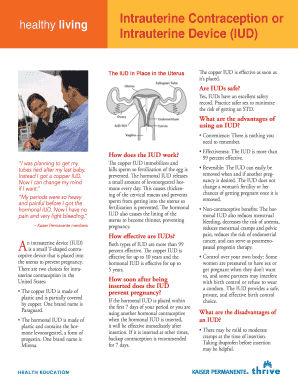 Fillable Online The IUD in Place in the Uterus Fax Email Print - pdfFiller