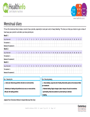 Fillable Online Menstrual diary Fax Email Print - pdfFiller