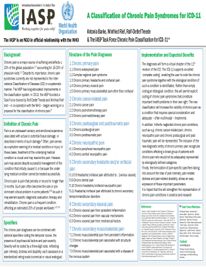 Fillable Online A Classification of Chronic Pain Syndromes for ICD-11 ...