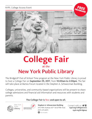 Fillable Online NYPL College Access Event Fax Email Print - pdfFiller