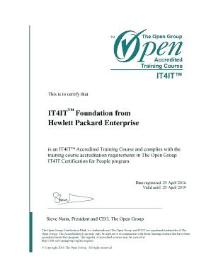 Fillable Online IT4IT Foundation from Fax Email Print - pdfFiller