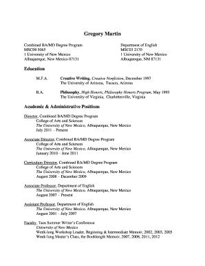 Fillable Online Combined BA/MD Degree Program Fax Email Print - pdfFiller