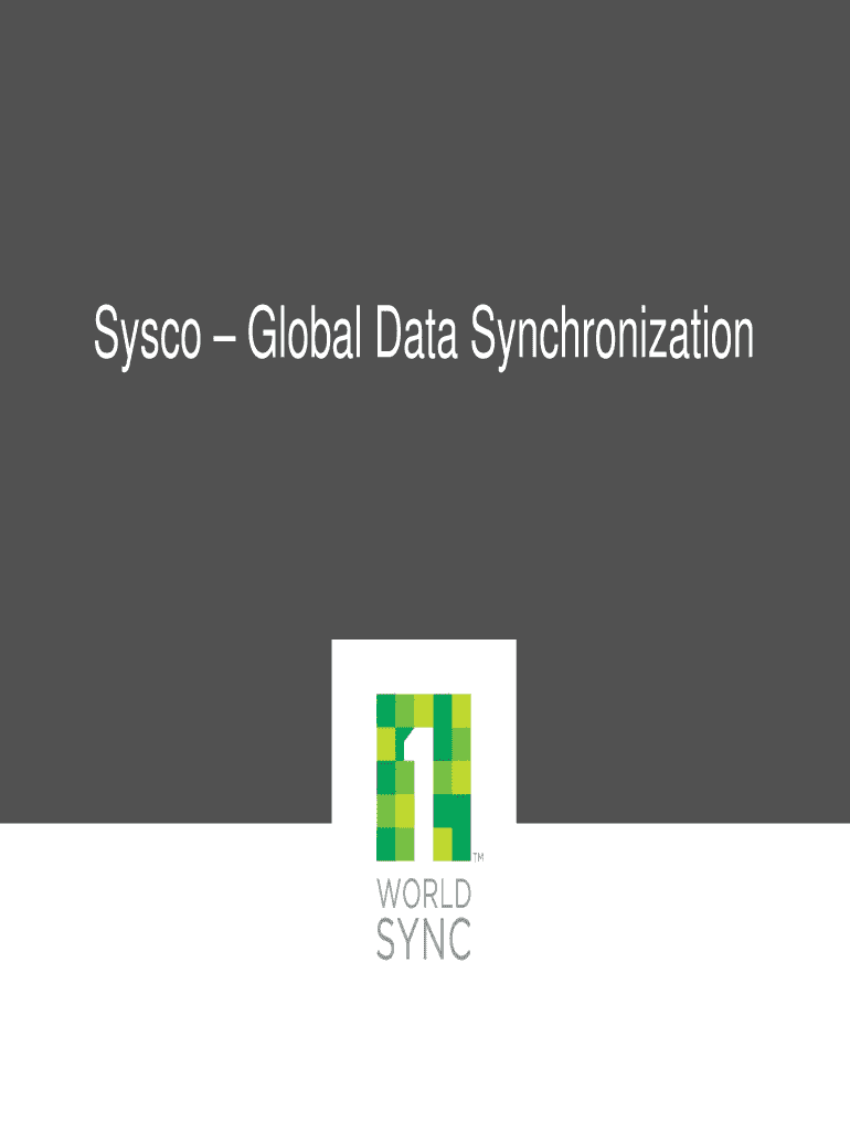 Fillable Online Sysco Global Data Synchronization Fax Email Print ...