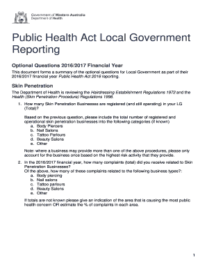 Fillable Online healthywa wa gov Public Health Act Local Government Fax ...