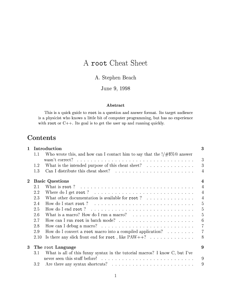Fillable Online A root Cheat Sheet Fax Email Print - pdfFiller