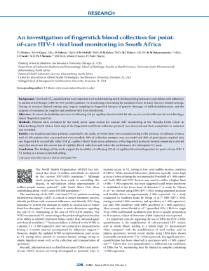 Fillable Online An investigation of fingerstick blood collection for ...