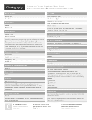 Fillable Online Spiceworks Tickets Anywhere Cheat Sheet Fax Email Print ...
