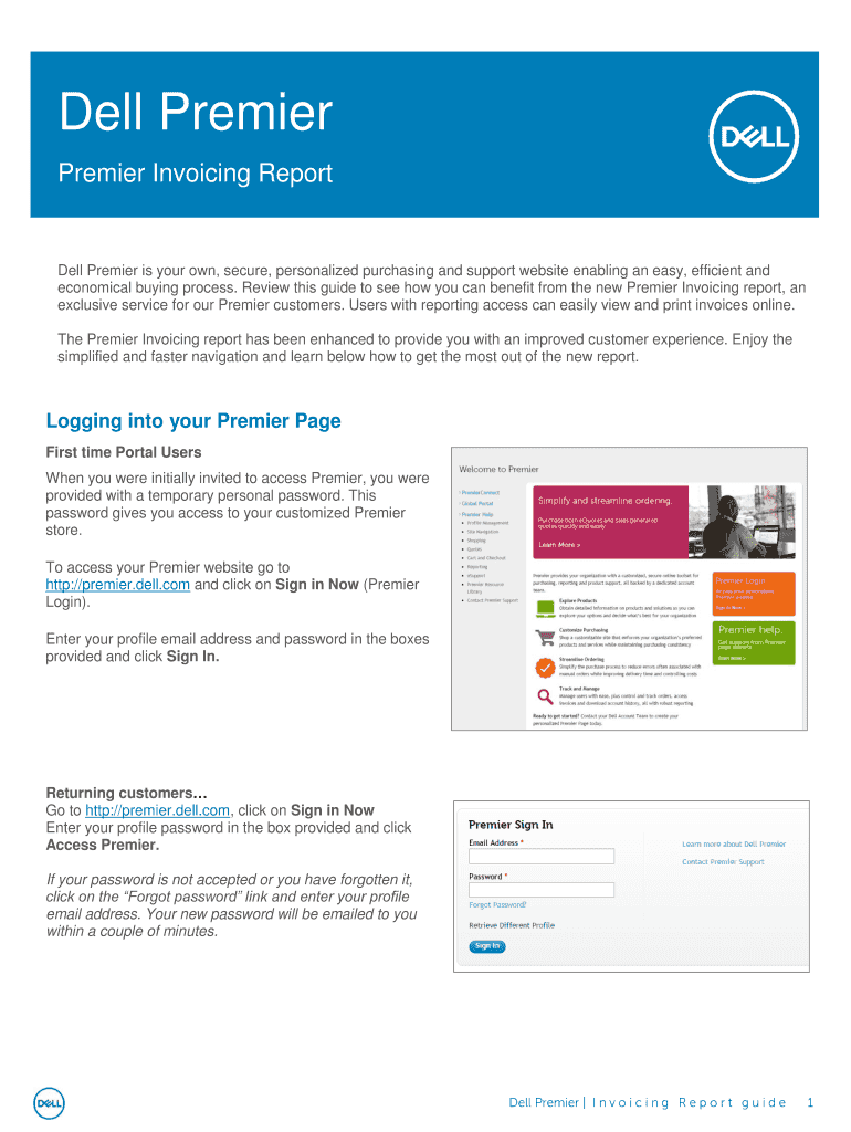 Fillable Online Premier Invoicing Report Fax Email Print - pdfFiller