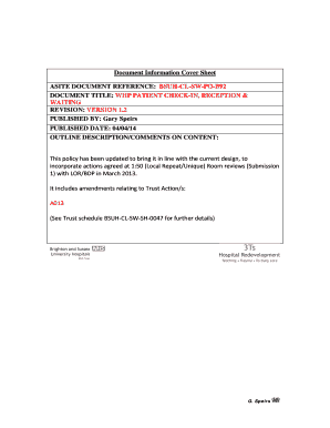 Fillable Online Document Information Cover Sheet Fax Email Print ...