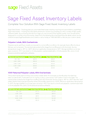 Fillable Online Sage Fixed Asset Inventory Labels Fax Email Print ...