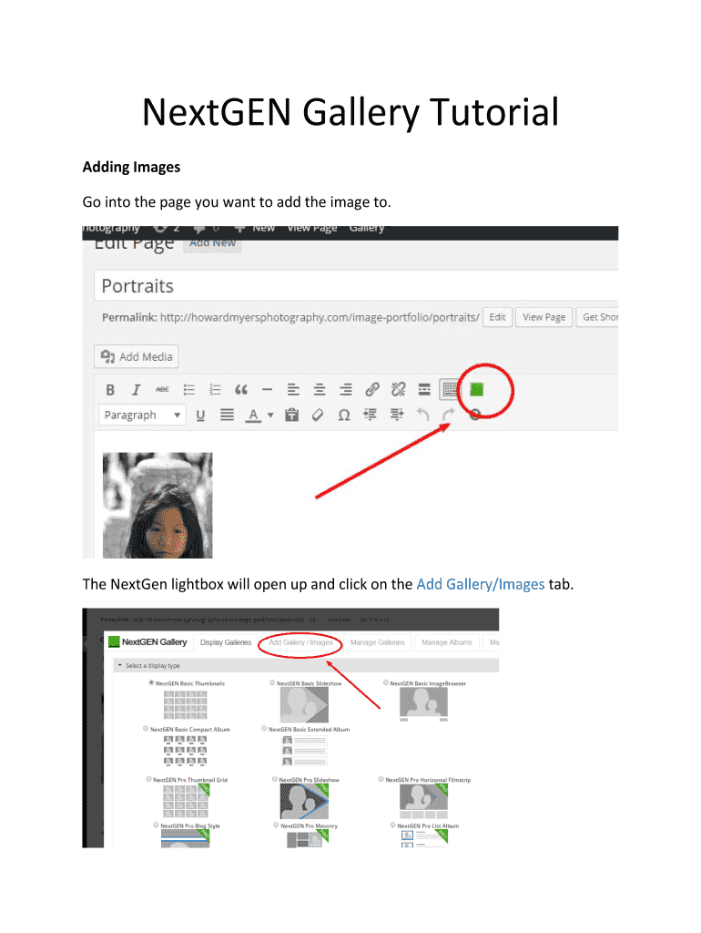Fillable Online NextGEN Gallery Tutorial Fax Email Print - pdfFiller