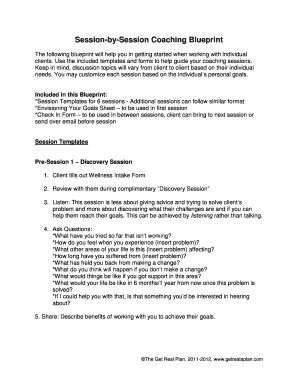 Pre Coaching Session Form Templates | pdfFiller