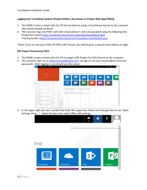 Fillable Online Touchdown Installation Guide Fax Email Print - pdfFiller