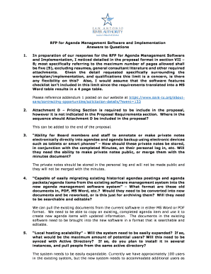 Fillable Online RFP for Agenda Management Software and Implementation ...
