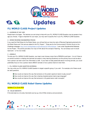 Fillable Online Trash Trek (FLL 2015) Score Sheet Explained Fax Email ...
