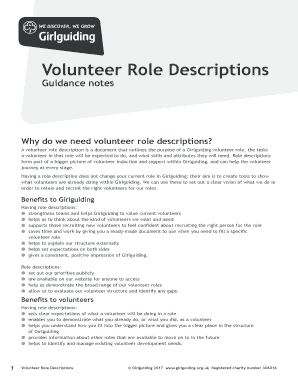 Fillable Online Why do we need volunteer role descriptions Fax Email ...