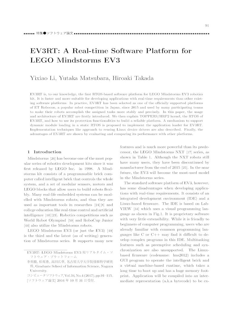 Fillable Online EV3RT: A Real-time Software Platform for Fax Email Print - pdfFiller
