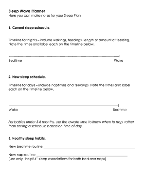 Fillable Online Sleep Wave Planner Fax Email Print - pdfFiller