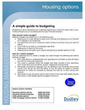 Fillable Online A simple guide to budgeting Fax Email Print - pdfFiller
