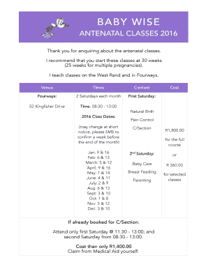 Fillable Online BABY WISE Fax Email Print - pdfFiller