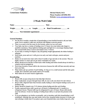 Fillable Online 2 Week Well Child Fax Email Print - pdfFiller
