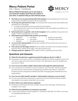 Fillable Online Mercy Patient Portal Fax Email Print - pdfFiller