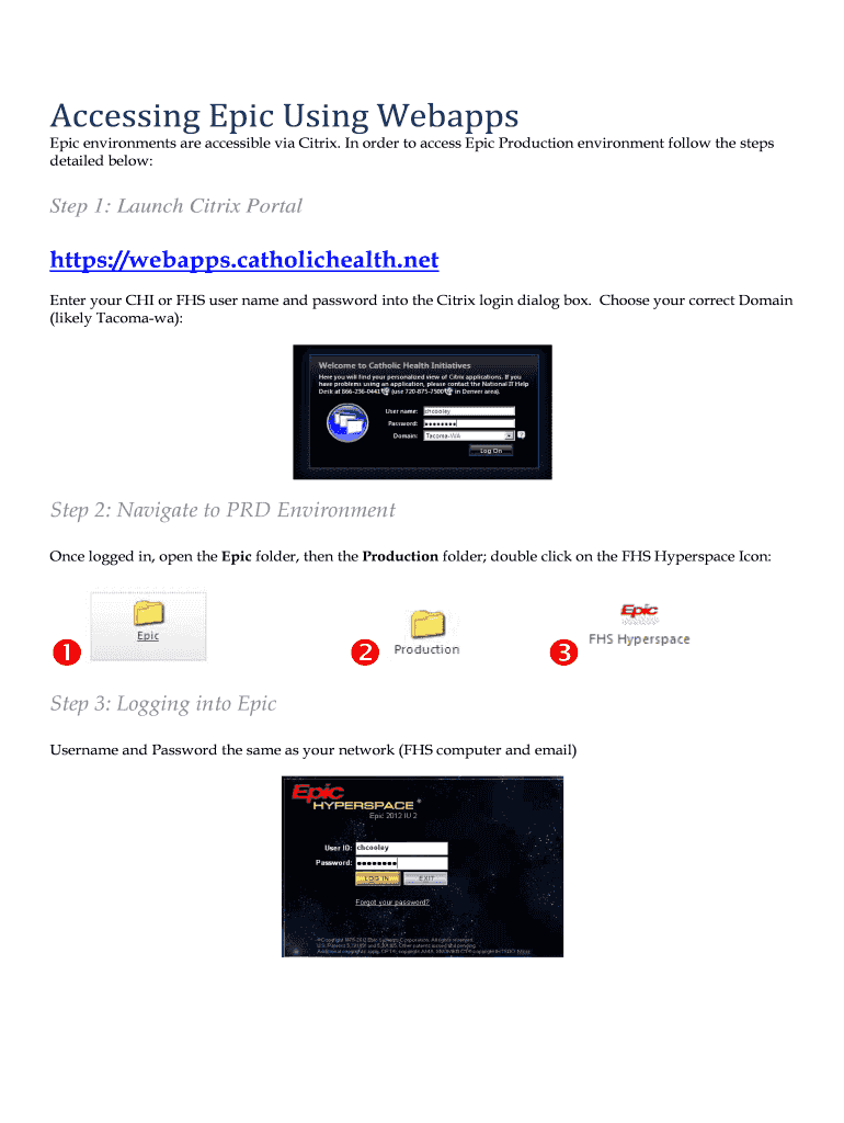 Fillable Online Accessing Epic Using Webapps Fax Email Print - pdfFiller