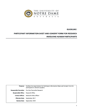 Fillable Online PARTICIPANT INFORMATION SHEET AND CONSENT FORM FOR ...