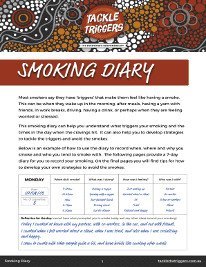 Fillable Online SMOKING DIARY Fax Email Print - pdfFiller