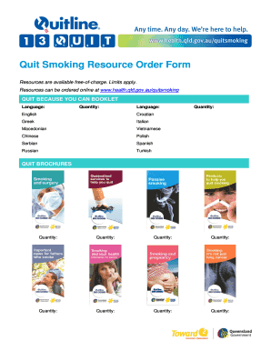 Fillable Online Quit Smoking Resource Order Form Fax Email Print ...
