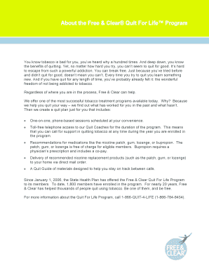 Fillable Online Quit For Life enrollment instructions Fax Email Print ...