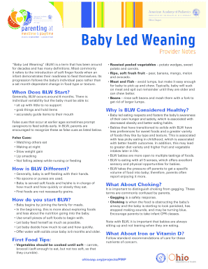 Fillable Online Baby Led Weaning Fax Email Print - pdfFiller