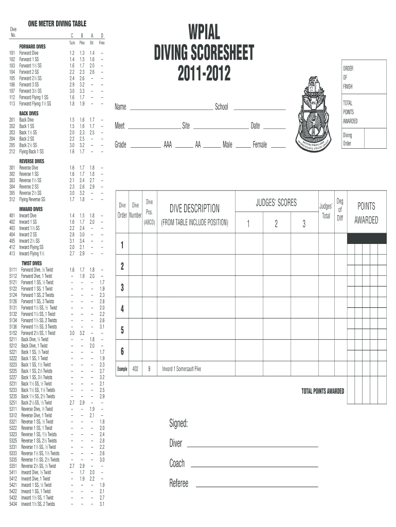 Fillable Online Dive Dive Fax Email Print - pdfFiller