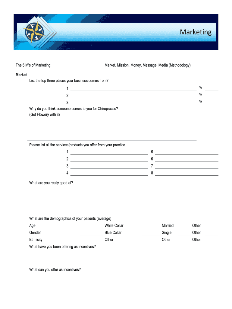 Fillable Online The 5 Ms of Marketing: Fax Email Print - pdfFiller