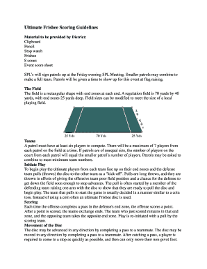 Fillable Online Ultimate Frisbee Scoring Guidelines Fax Email Print ...