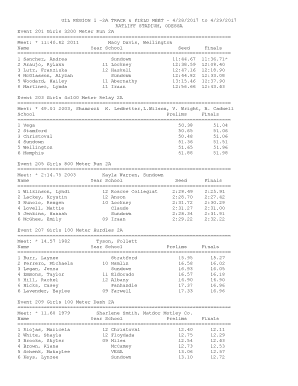 Fillable Online UIL REGION 1 -2A TRACK & FIELD MEET - 4/28/2017 to 4/29 ...
