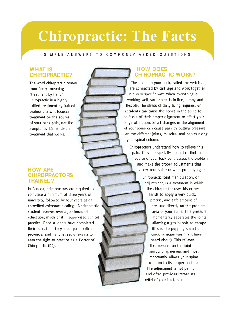 Fillable Online Chiropractic: The Facts Fax Email Print - pdfFiller
