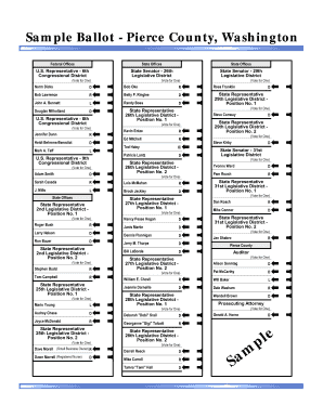 Fillable Online Sample Ballot - Pierce County, Washington Fax Email ...