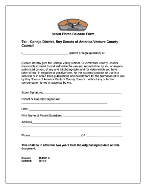 Bsa Photo Release Form - Fill Online, Printable, Fillable, Blank ...