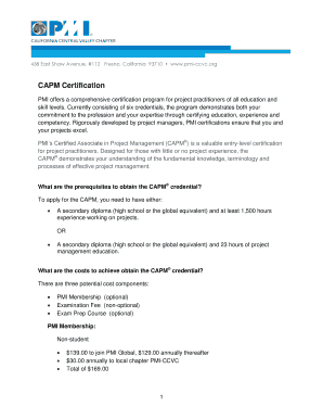 Fillable Online CAPM Certification Fax Email Print - pdfFiller