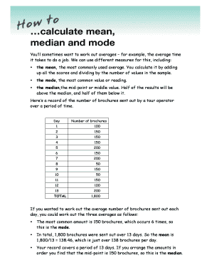 Fillable Online calculate mean, Fax Email Print - pdfFiller