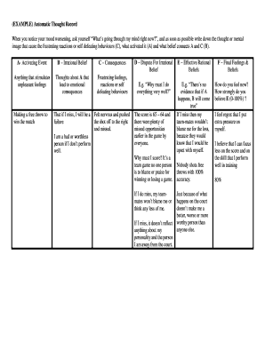 Fillable Online (EXAMPLE) Automatic Thought Record Fax Email Print ...