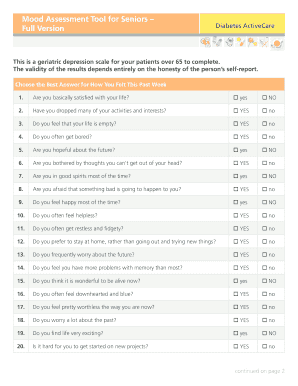 Fillable Online Mood Assessment Tool for Seniors Fax Email Print ...