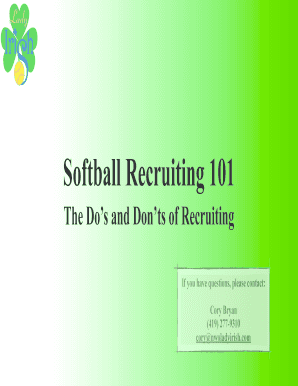 Fillable Online Softball Recruiting 101 Fax Email Print - pdfFiller