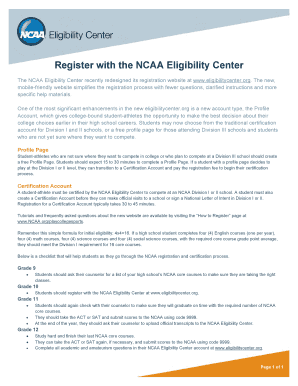 Fillable Online The NCAA Eligibility Center recently redesigned its ...