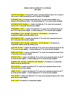 Frisco Isd Calendar - Fill Online, Printable, Fillable, Blank | pdfFiller