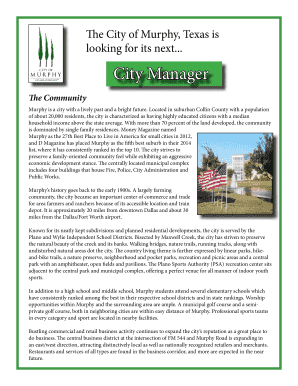 Fillable Online The City of Murphy, Texas is Fax Email Print - pdfFiller