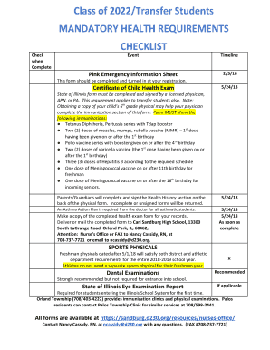 Fillable Online sandburg d230 Pink Emergency Information Sheet Fax ...
