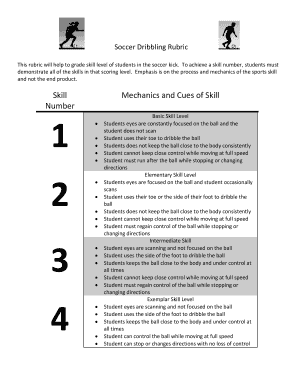Fillable Online Soccer Dribbling Rubric Fax Email Print - pdfFiller