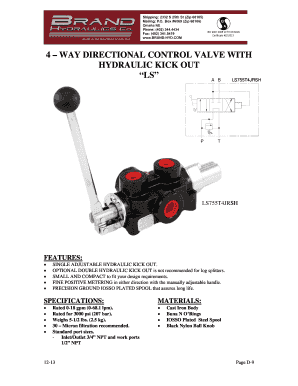 Fillable Online 4 WAY DIRECTIONAL CONTROL VALVE WITH Fax Email Print ...